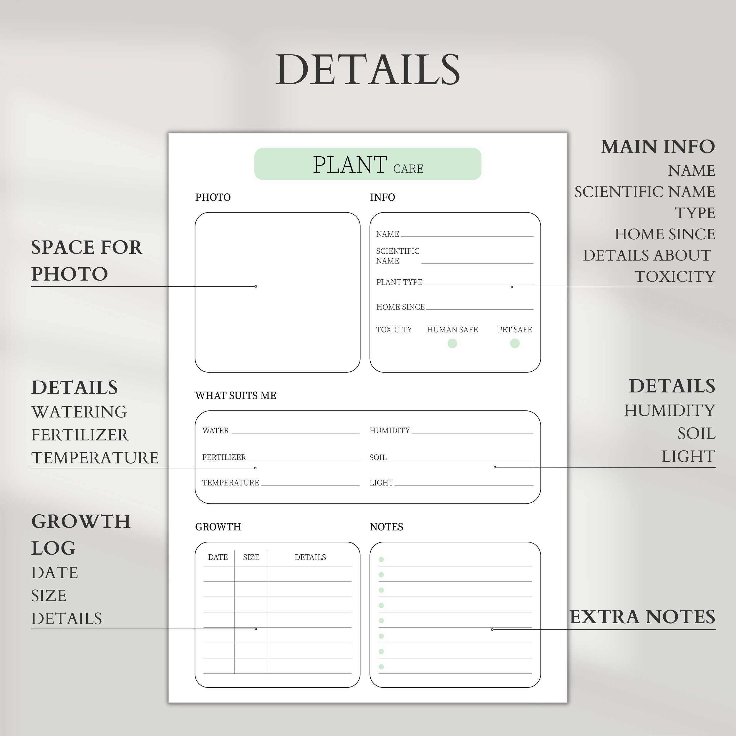 Digital Plant Care Planner, Houseplant Logbook, Plant Journal, Plant ...