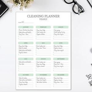 Printable Yearly Cleaning Planner, Cleaning Template, House Cleaning ...