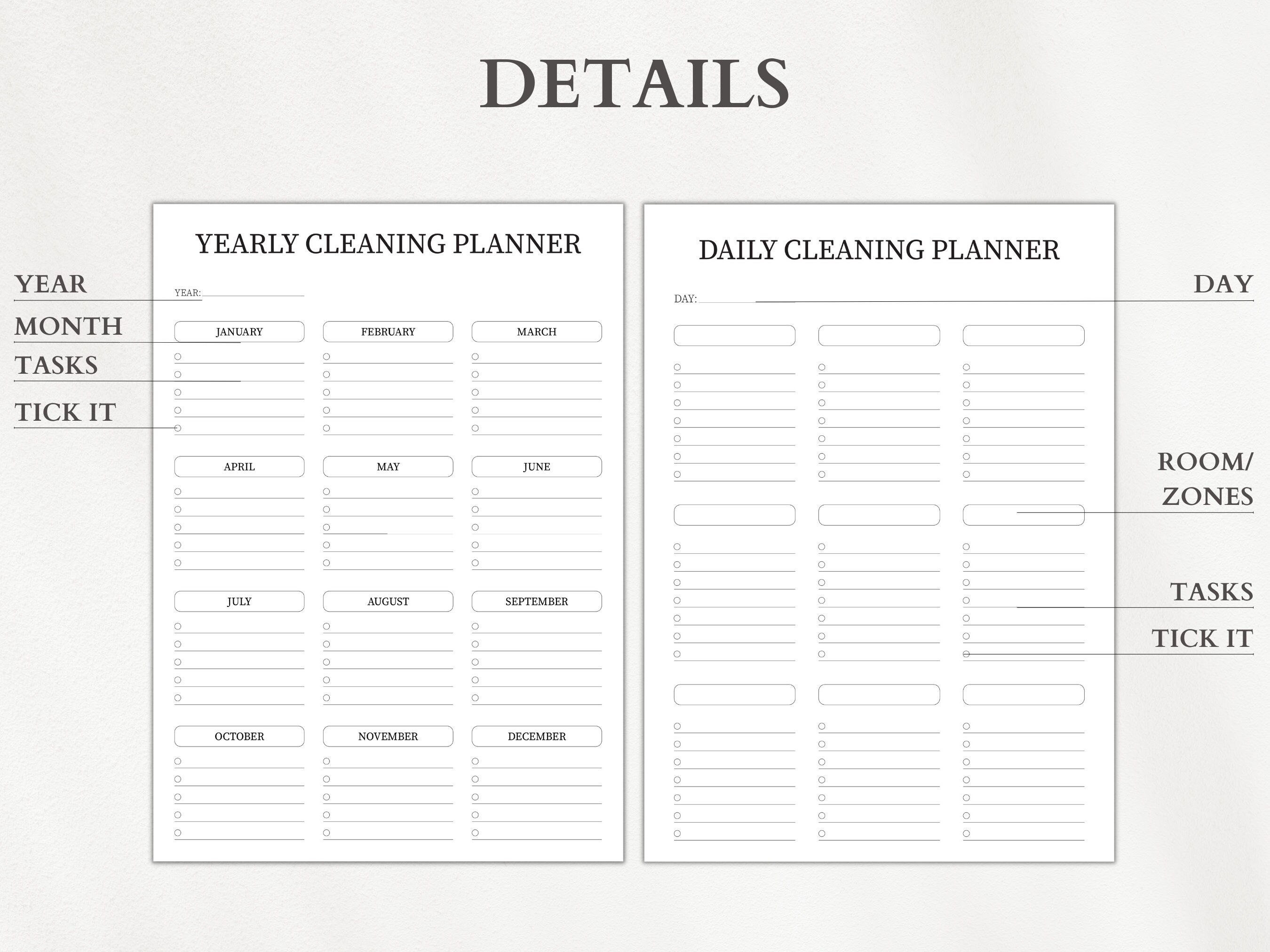 Cleaning Checklist, Printable Cleaning Schedule, Weekly Cleaning ...