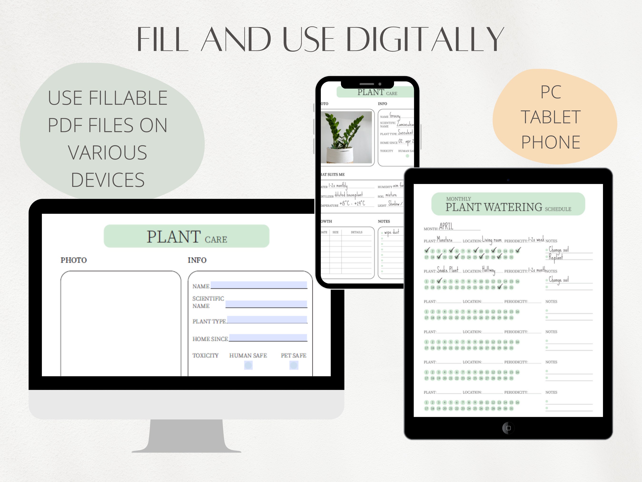 Digital Houseplant Planner Plant Care Bundle Digital Garden - Etsy