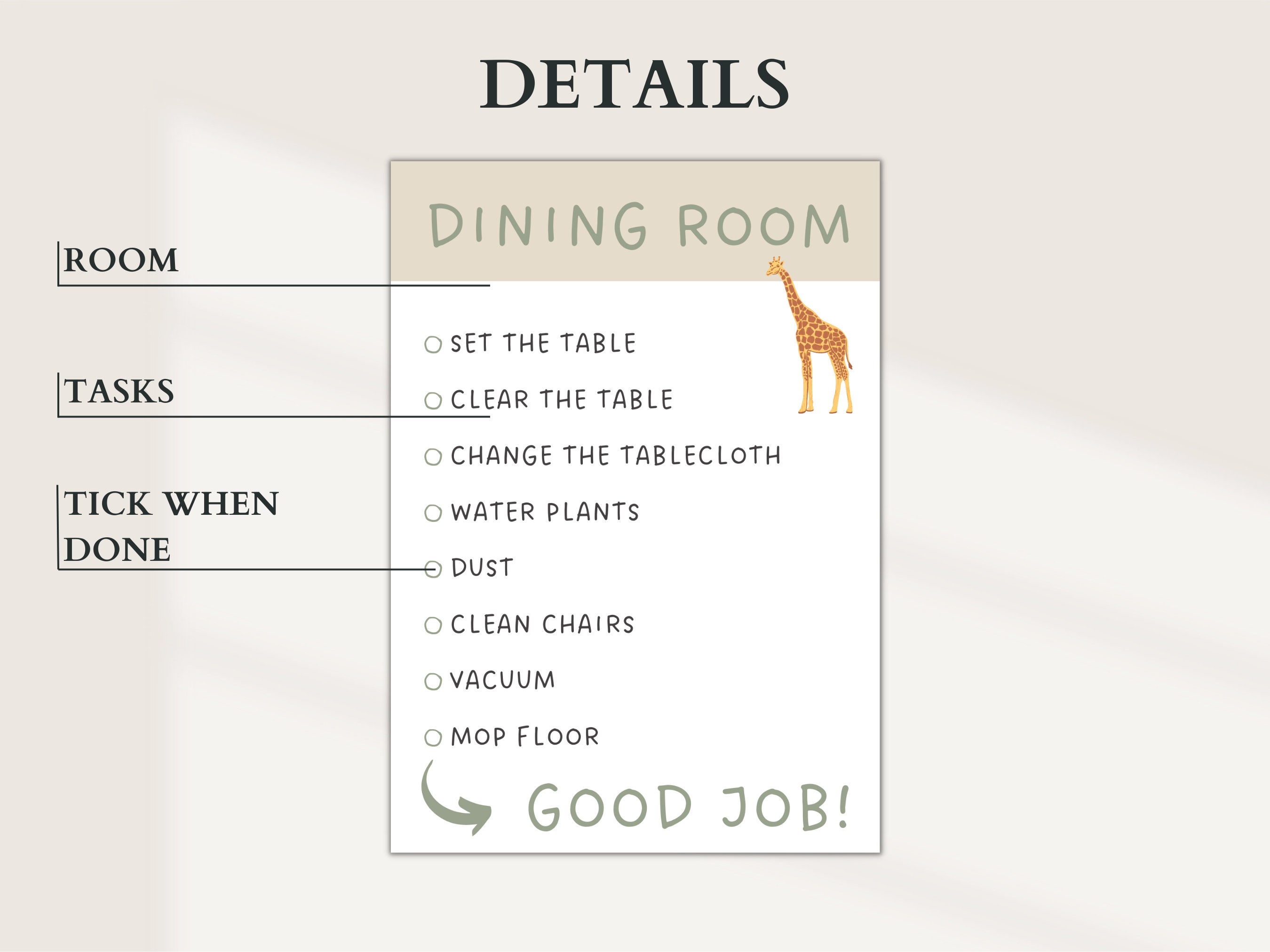 Printable Kids Cleaning Cards, Kids Chore List Canva Template, Chore ...