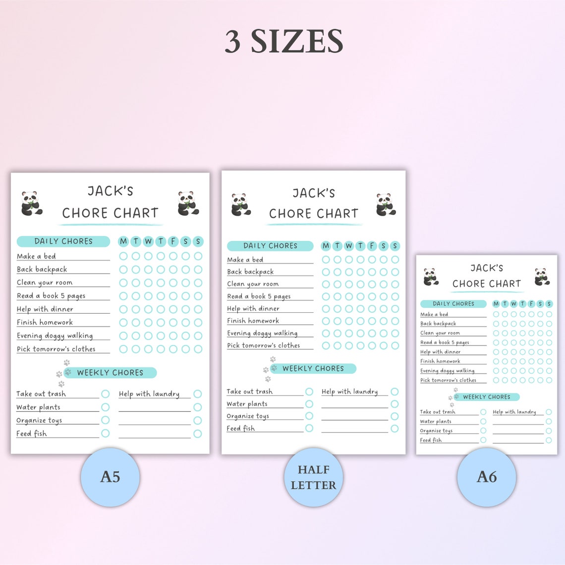 Printable Chore Chart for Kids Kids Responsibility Chart - Etsy