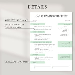 Car Cleaning Tasks, Car Wash Instruction, Car Cleaning Checklist, Car ...