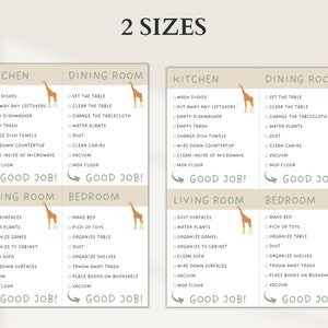 Canva Kids Cleaning Chart Cards, Kids Chore List Canva Template, Reward ...