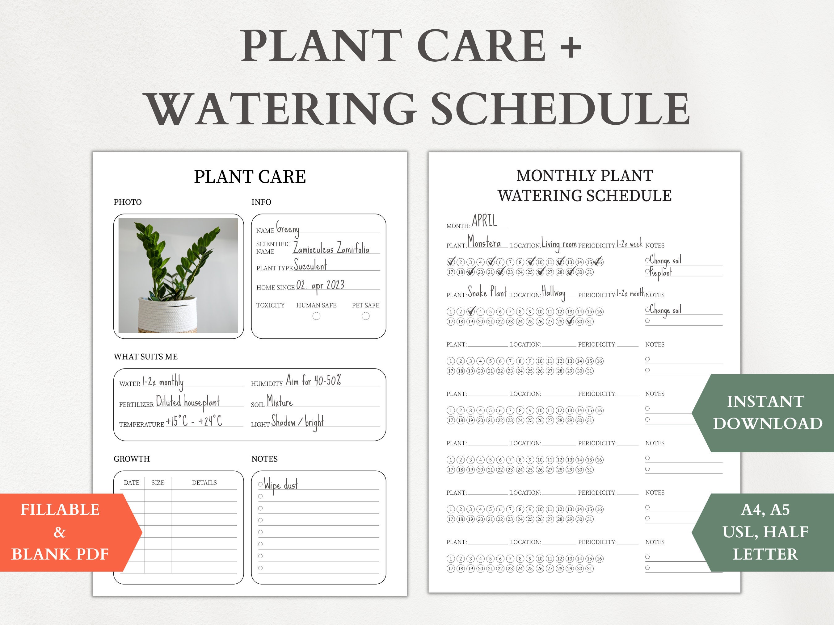 Houseplant Planner, Garden Journal, Digital Plant Planner, Digital ...