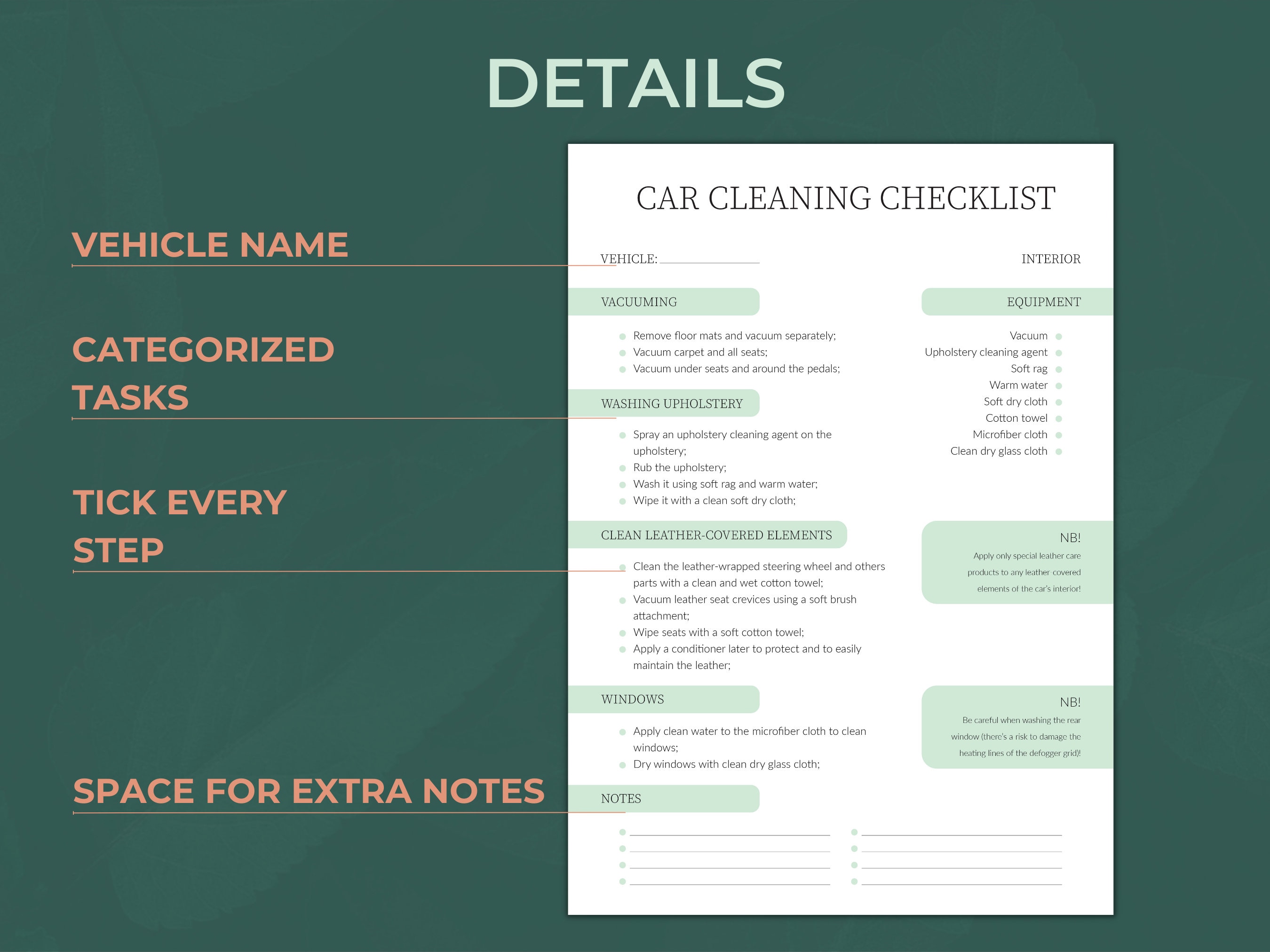 Car Wash List, Car Cleaning Tasks, Car Essentials, Cleaning Checklist ...