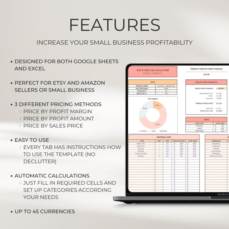 Sublimation Pricing Calculator Spreadsheet for Small Business, Handmade ...