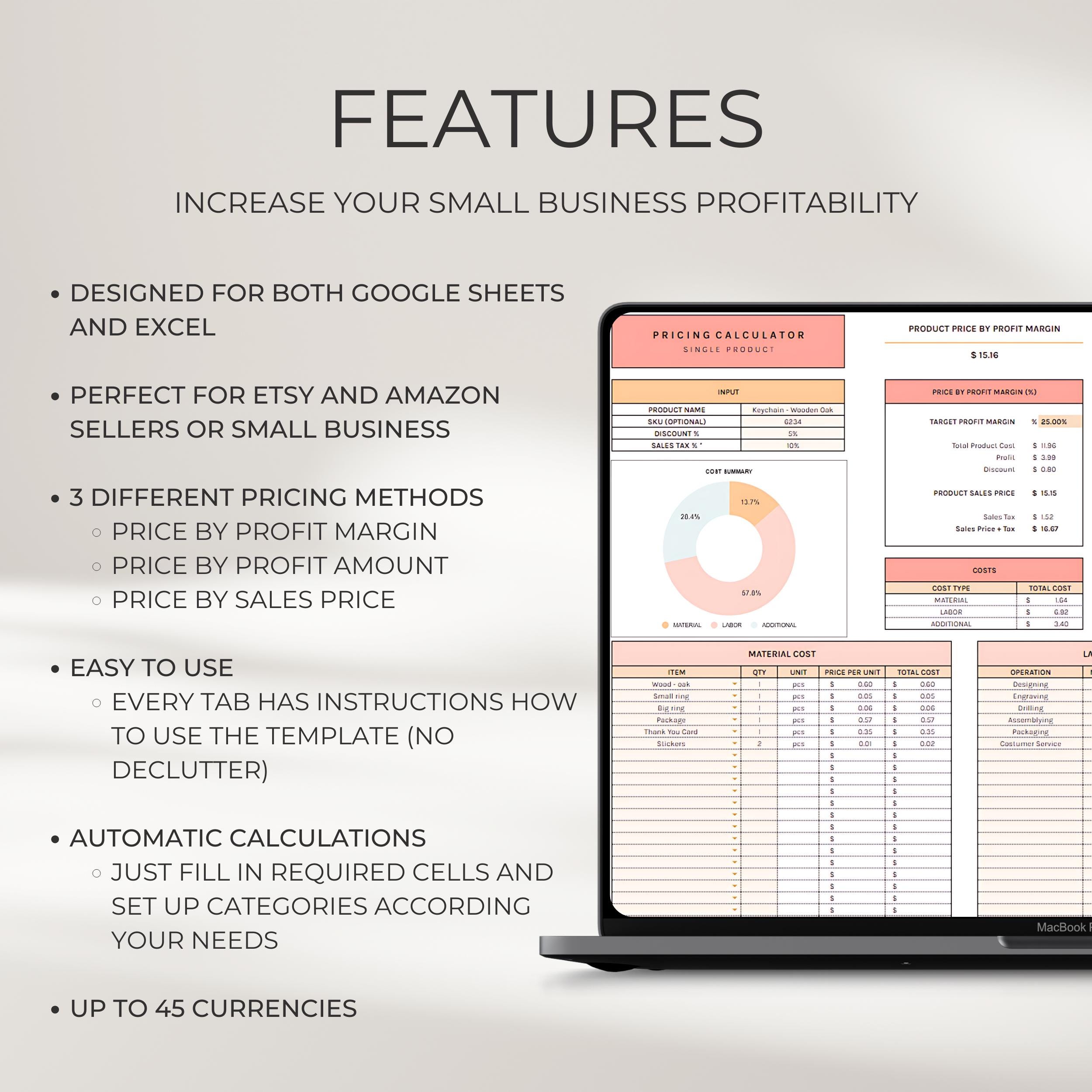Sublimation Pricing Calculator Spreadsheet for Small Business, Handmade ...