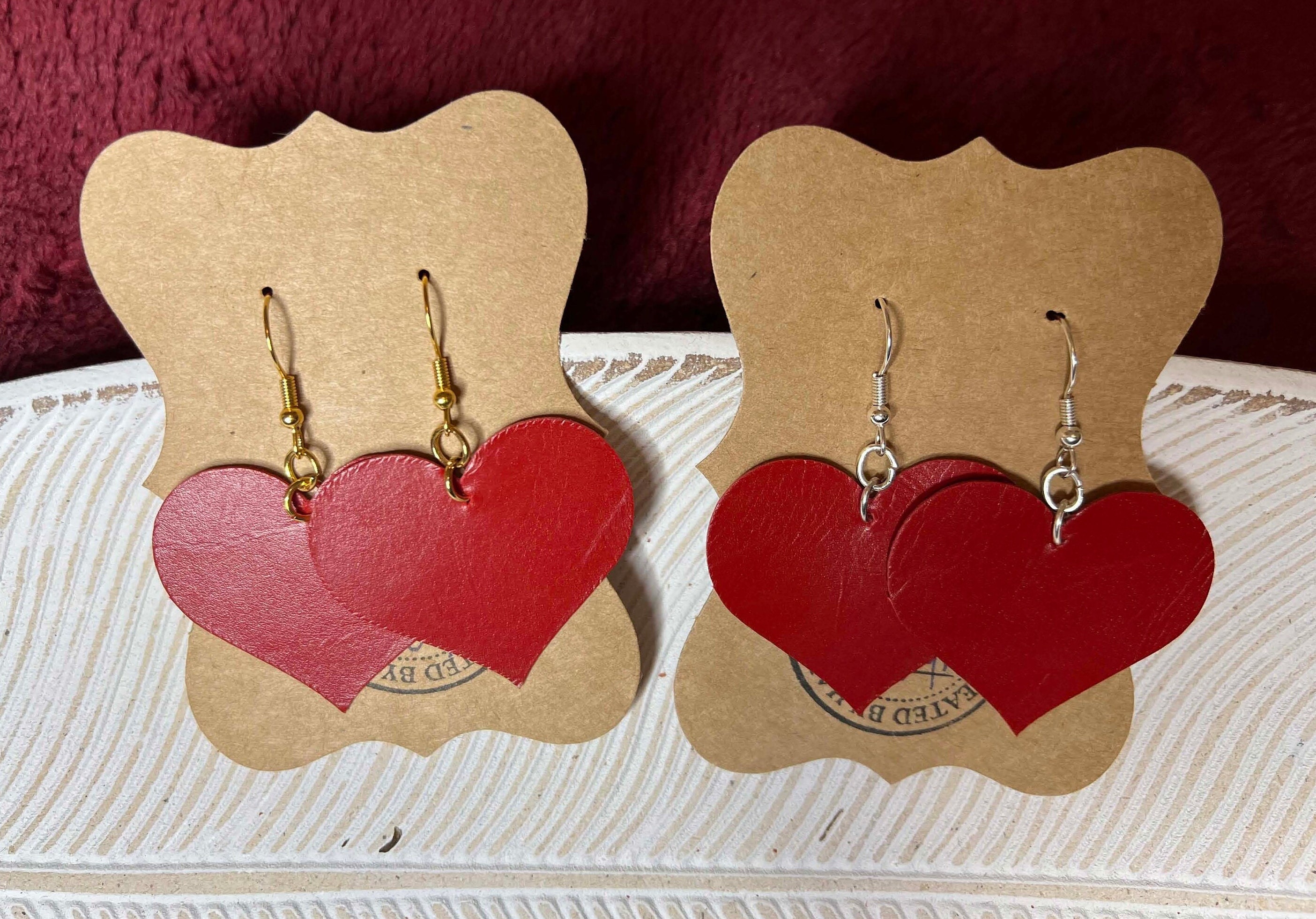 Red Heart Shaped Earrings - Etsy