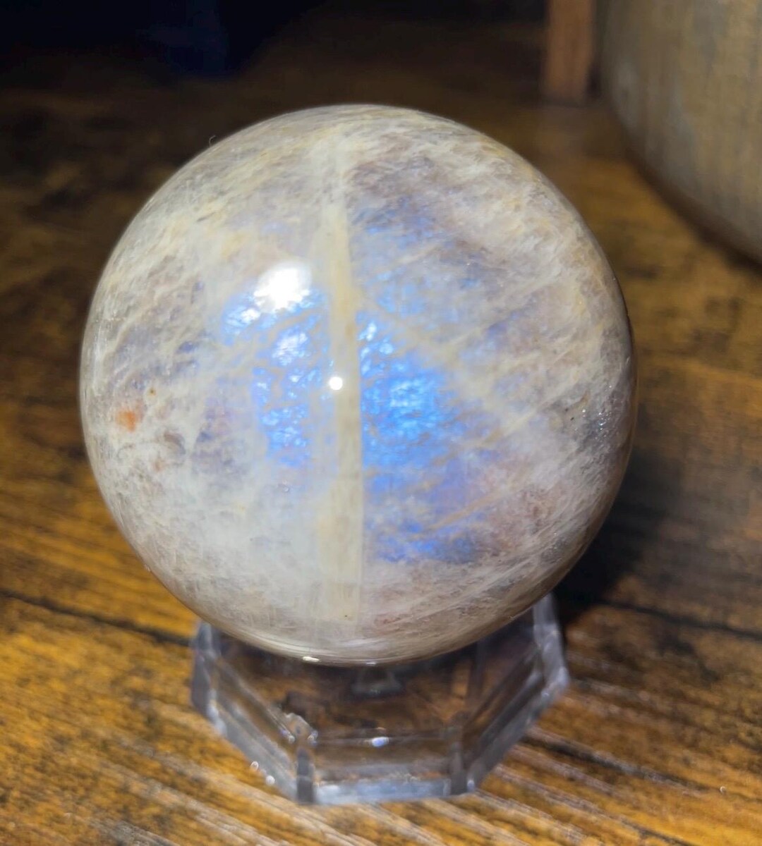 Large 58mm Sparkly Sunstone Blue Moonstone Sphere Tanzania - Etsy