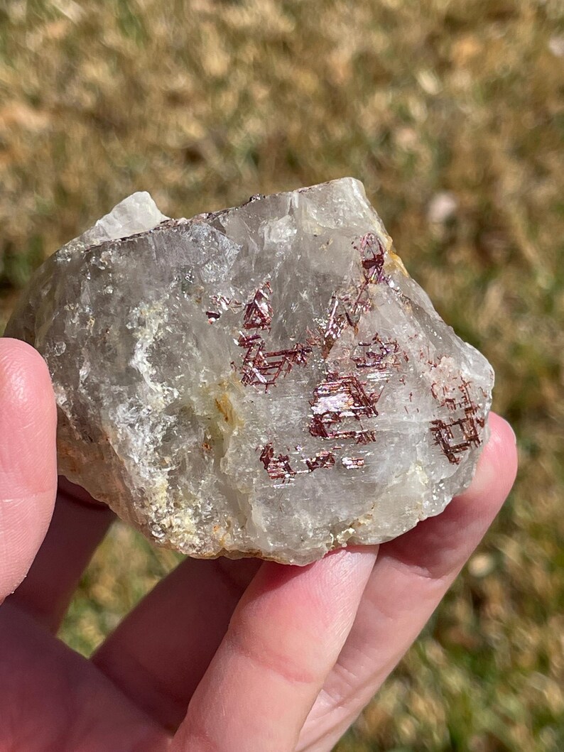 Rare Red Rutile Sagenite Elestial Quartz - Etsy