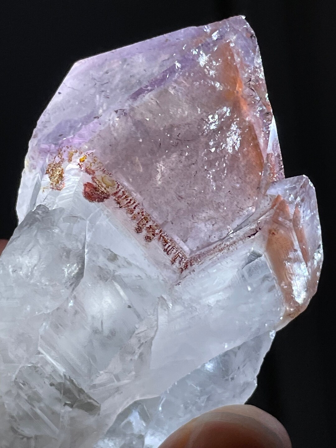 Red Hematite Phantom Amethyst Root With Dendrites and Rainbows - Etsy