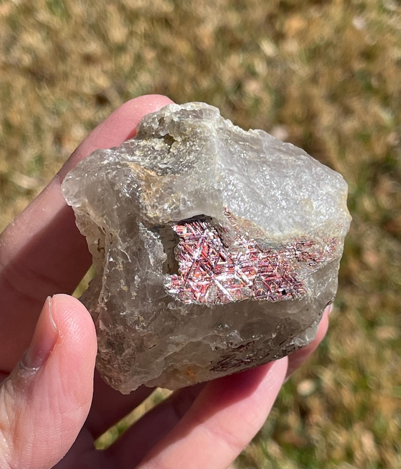 Rare Red Rutile Sagenite Elestial Quartz - Etsy