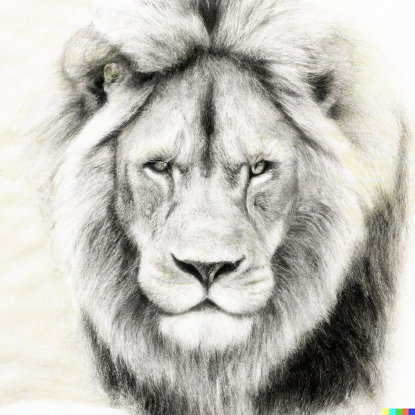 Lion Pencil Drawing - Etsy