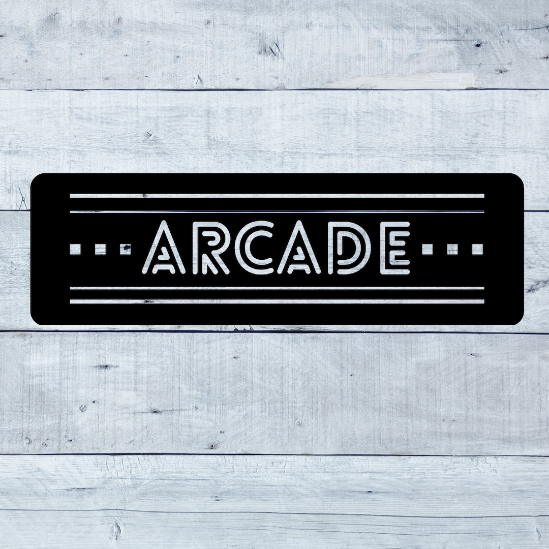 Arcade Sign, Metal Arcade Sign, Game Sign, Man Cave Decor, Game Room ...