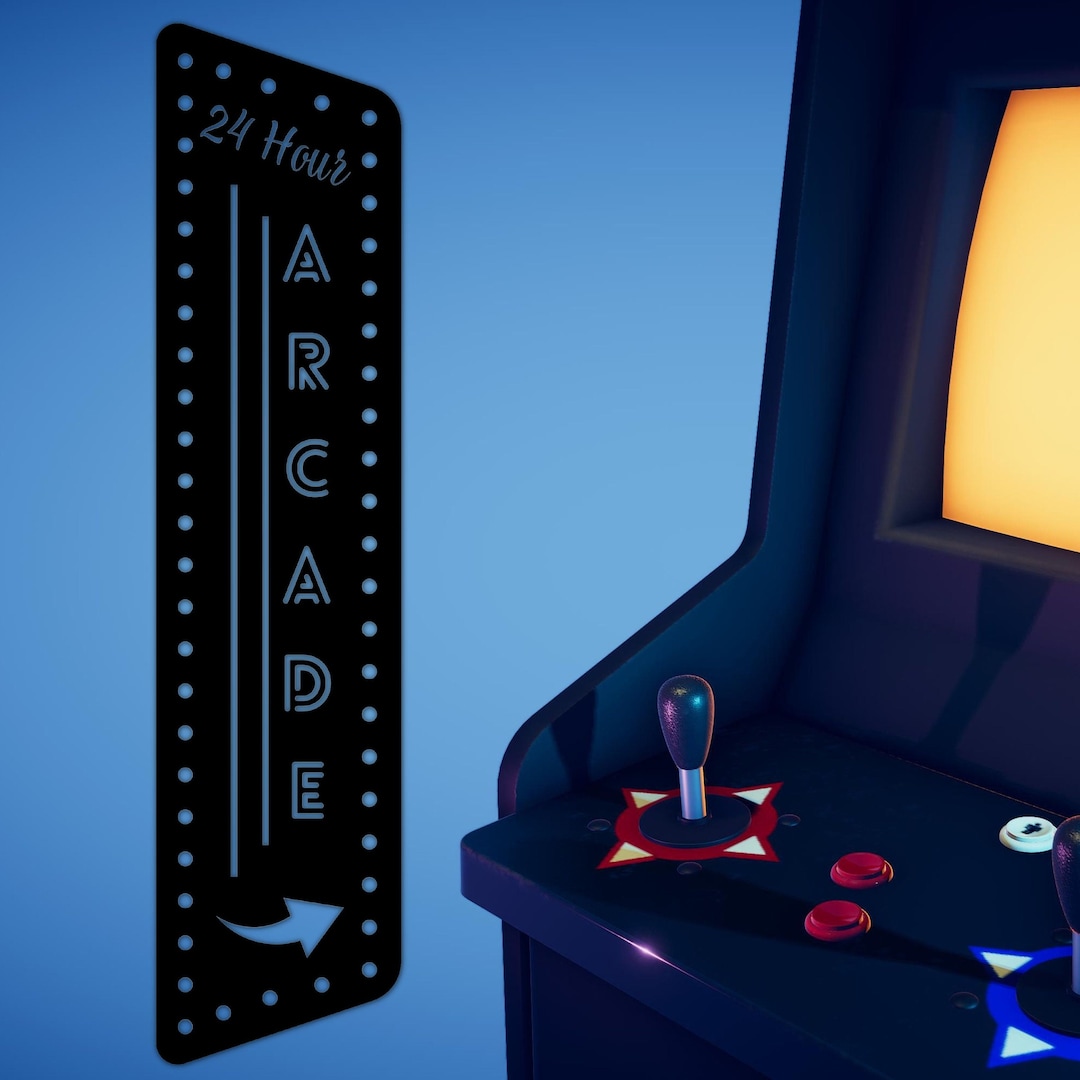 Arcade Sign, Metal Arcade Sign, Game Sign, Man Cave Decor, Game Room ...