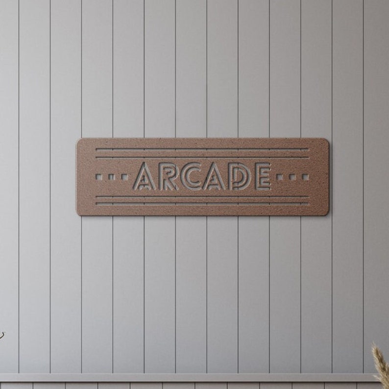 Arcade Sign, Metal Arcade Sign, Game Sign, Man Cave Decor, Game Room ...
