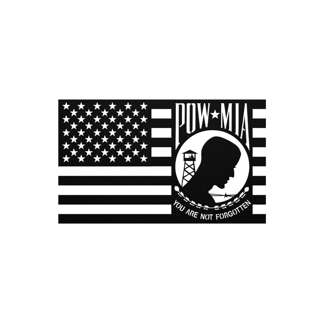 American Flag, POW / MIA, Metal Flag, Metal Wall Art, Home Decor, Steel ...