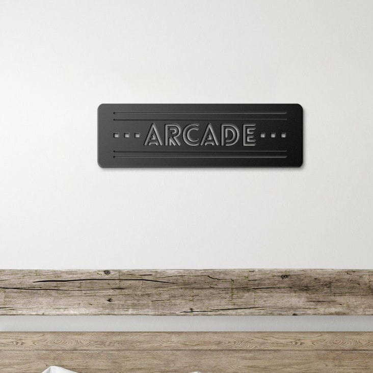 Arcade Sign, Metal Arcade Sign, Game Sign, Man Cave Decor, Game Room ...