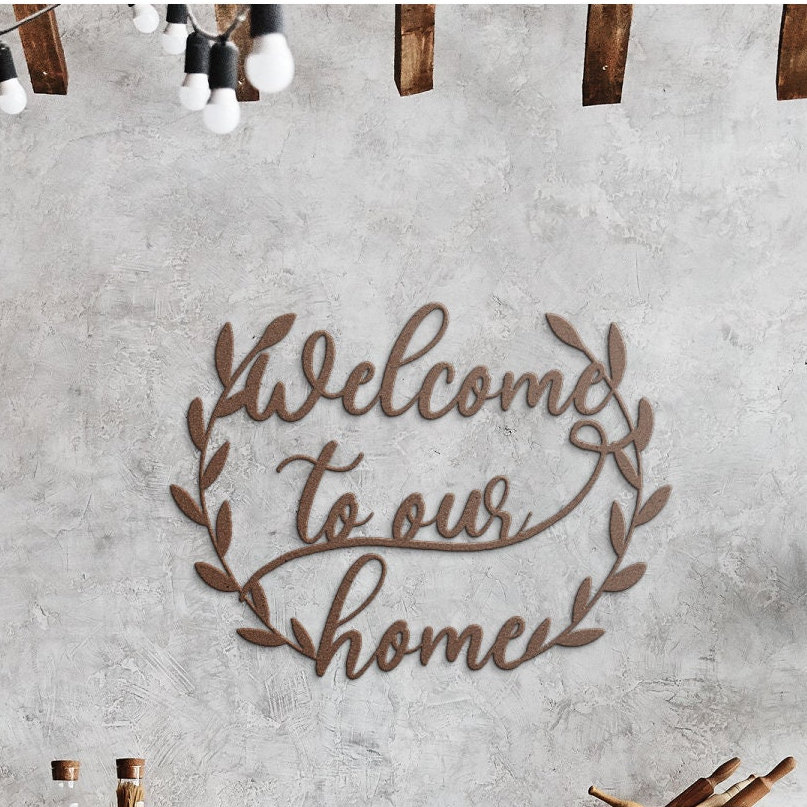 Welcome Metal Sign, Metal Wall Decor, Entryway Sign, Home Warming ...