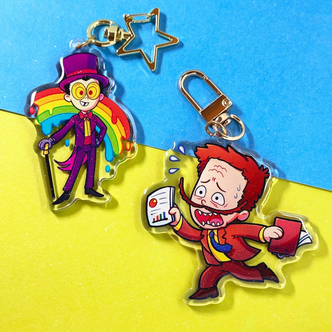 Superjail! Inspired Acrylic Glitter Epoxy Charms 2.5" the Warden, Jared ...