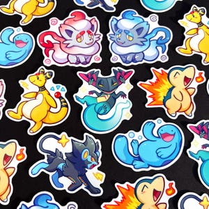 PKMN Glossy Vinyl 3" Stickers, Dragapult, Luxray, Cyndaquil, Hisuian ...