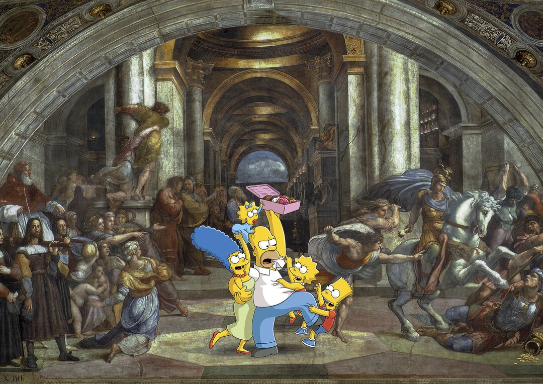 Simpsons Vs Raffaello | Trendy Wall Art Prints | Altered Art ...
