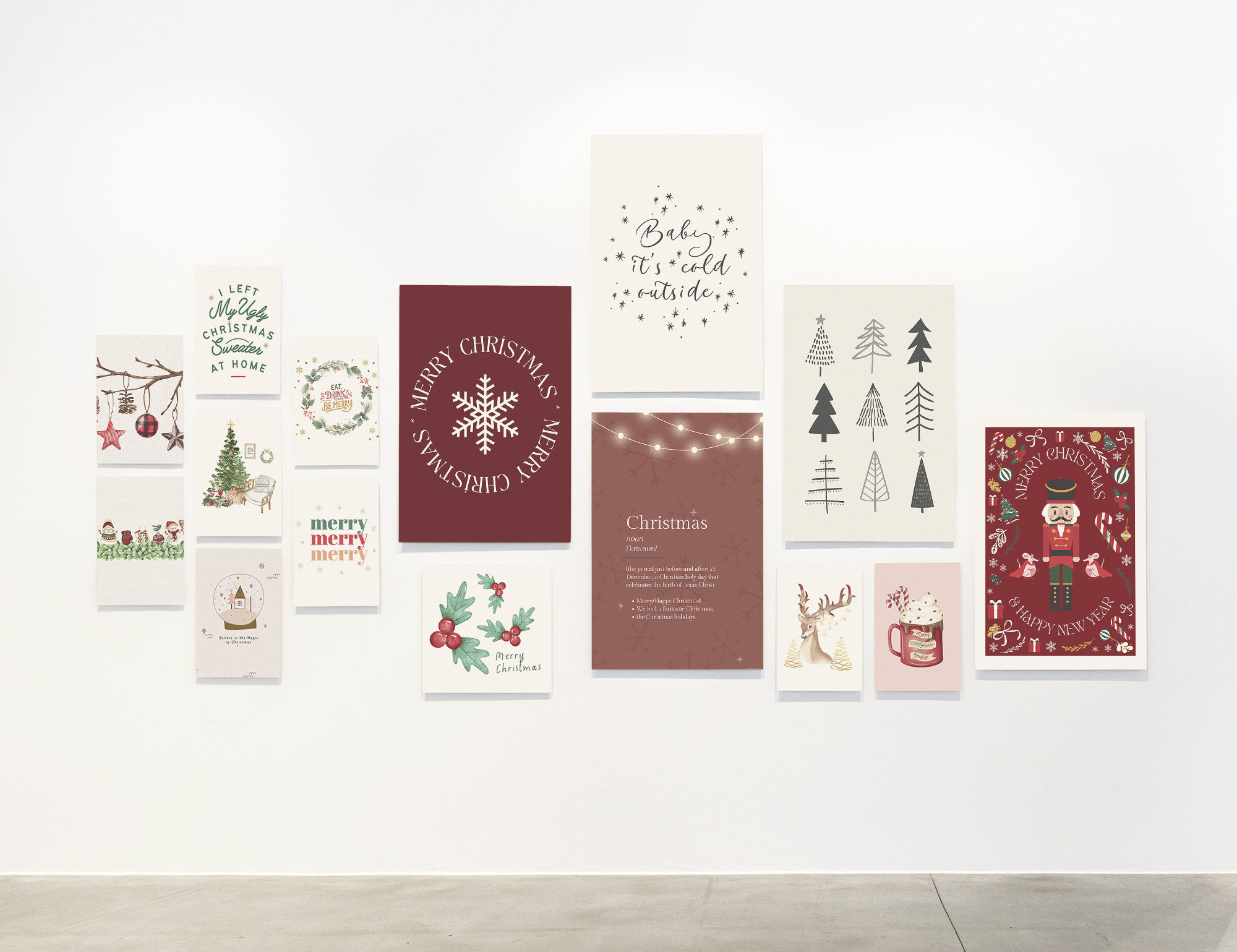 Christmas Printable Set of 16 | Mix | Christmas Print | Santa Poster ...