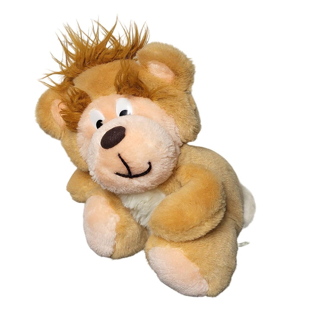 Vintage Turner Industries Bear Lion Plush Stuffed Animal Furry Hair and ...