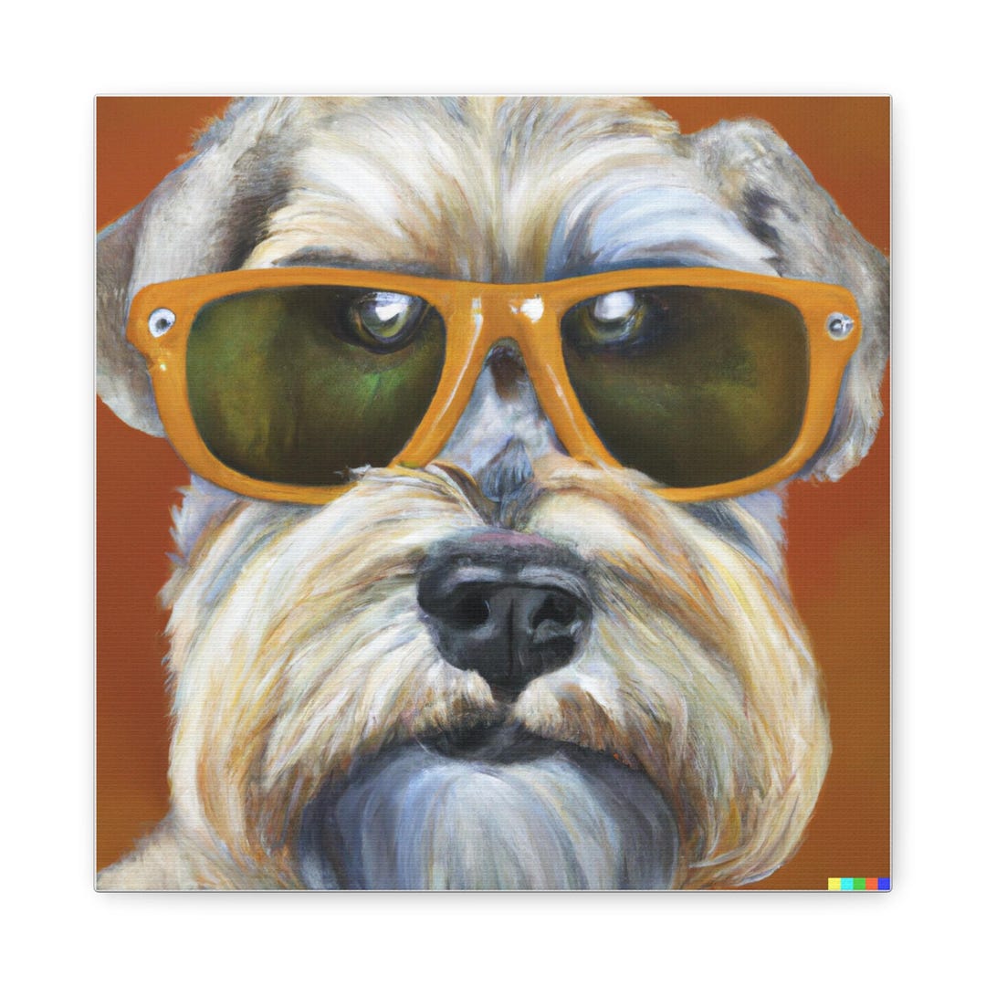 Copy of Oil Painting of Dog With Orange Glasses (2), Printable Pets ...