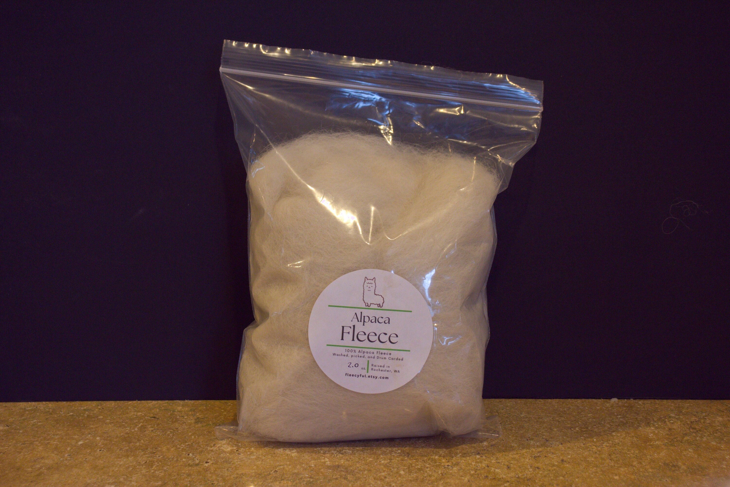 Alpaca Fleece 2oz Washed & Carded - Etsy