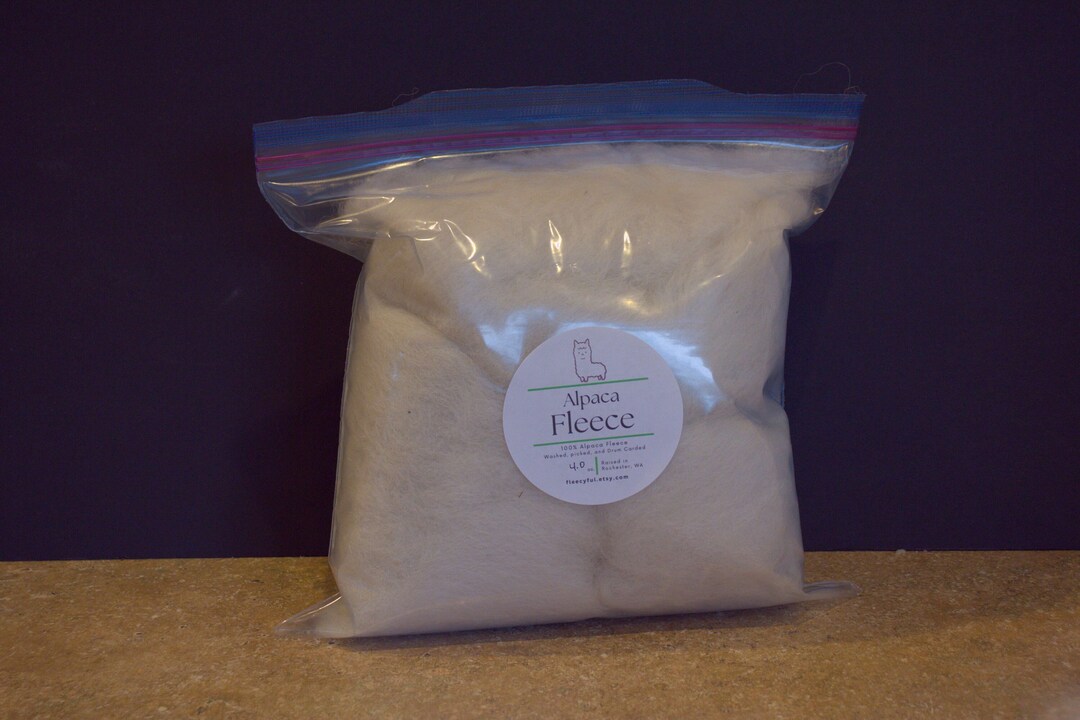 Alpaca Fleece 4oz Washed & Carded - Etsy