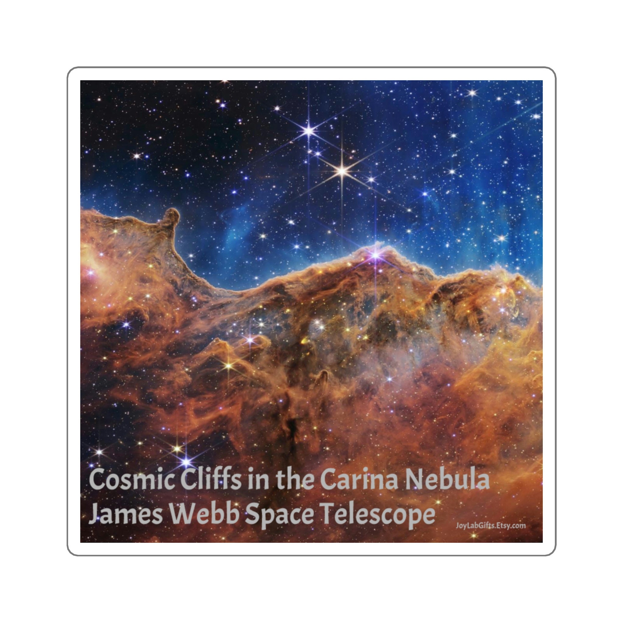 Square Stickers Cosmic Cliffs in the Carina Nebula James Webb Space ...
