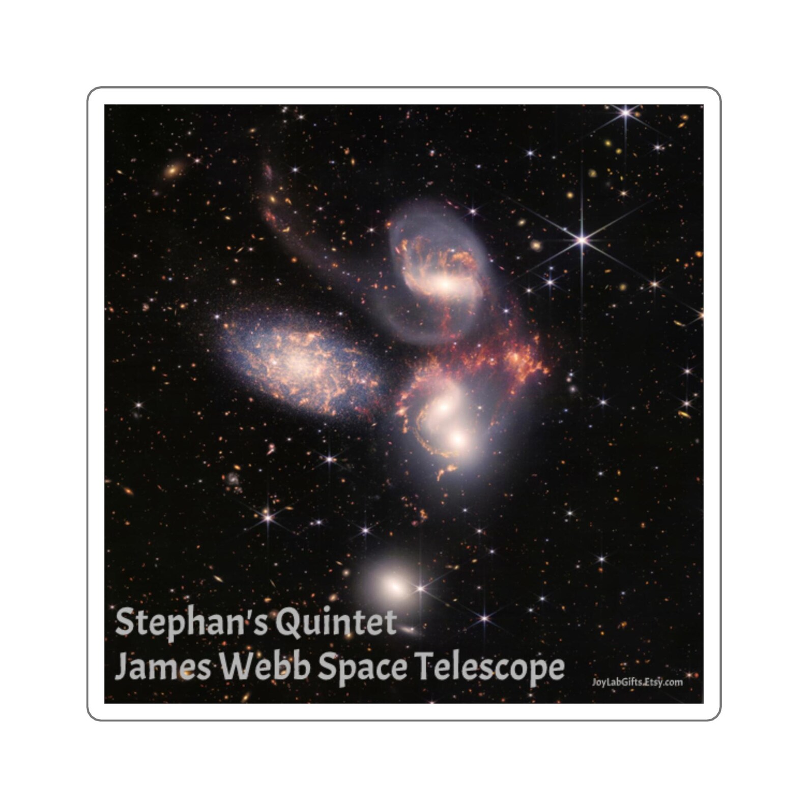 Square Stickers - Stephan's Quintet James Webb Space Telescope NASA ...