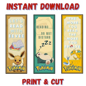 Printable Pokemon Bookmarks | Kids Bookmarks | 18 Styles | PDF Format ...