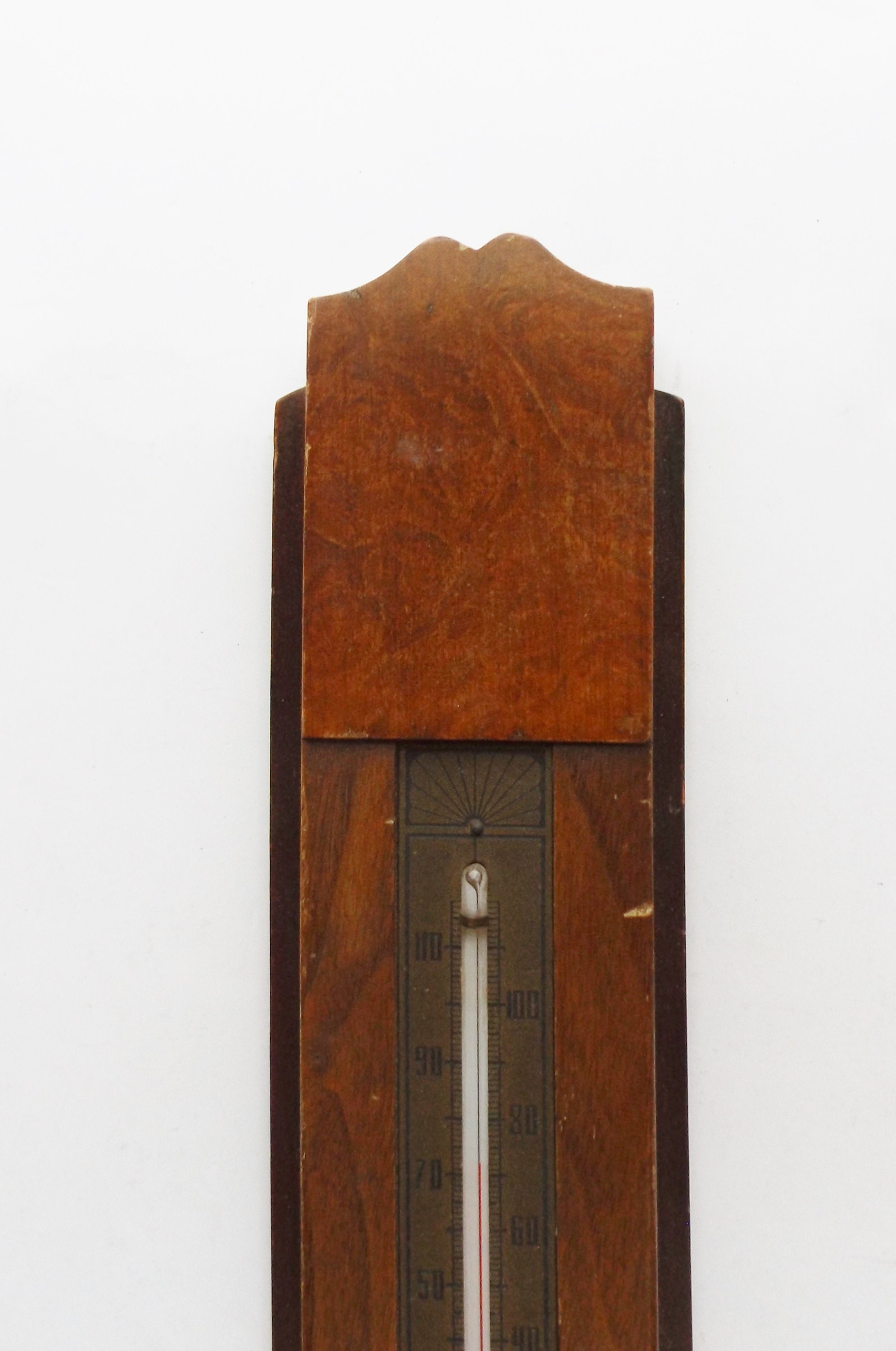 Vintage 18 Wooden Airguide Weather Station thermometer Barometer Wall ...