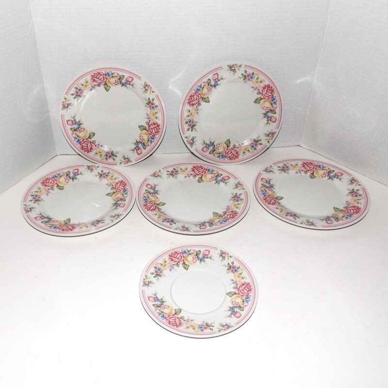 China Plates Floral Set - Etsy