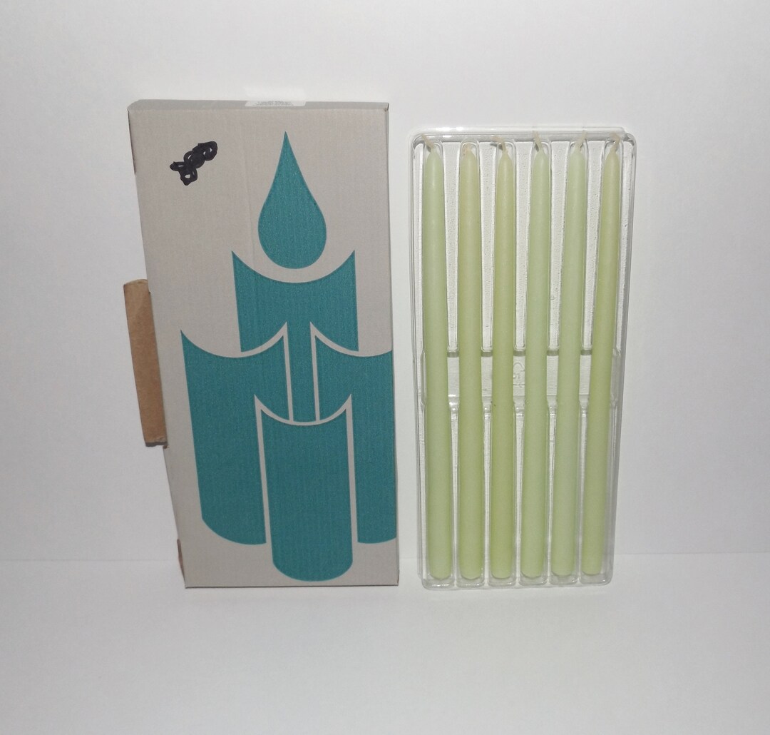 Box of 6 Partylite Light Green 10 Slim Taper Candles D1091 New Other - Etsy