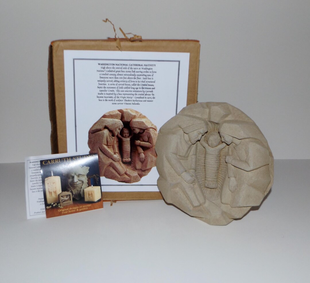 2003 Carruth Cast Concrete Miniature Washington National Cathedral Nativity - Etsy