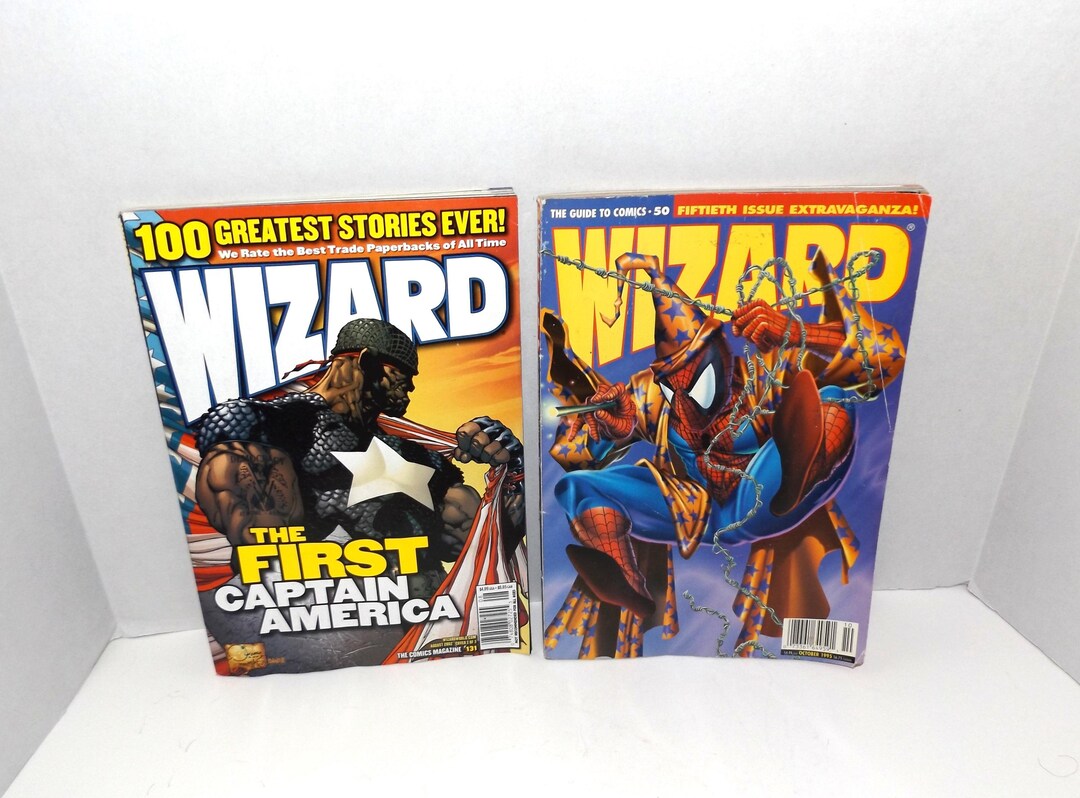 2 Vintage WIZARD Comics Magazines Oct.1995 and Aug. 2002 - Etsy