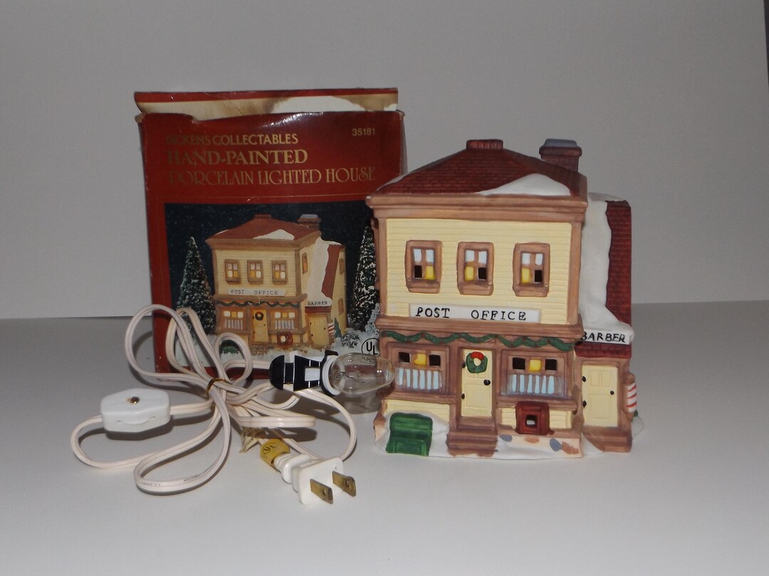 Vintage Dickens Collectables Hand Painted Porcelain Lighted Post Office ...