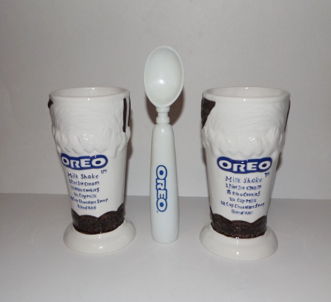 Vintage Oreo Milkshake Set 2 Glasses W/milkshake Recipe & Scoop - Etsy
