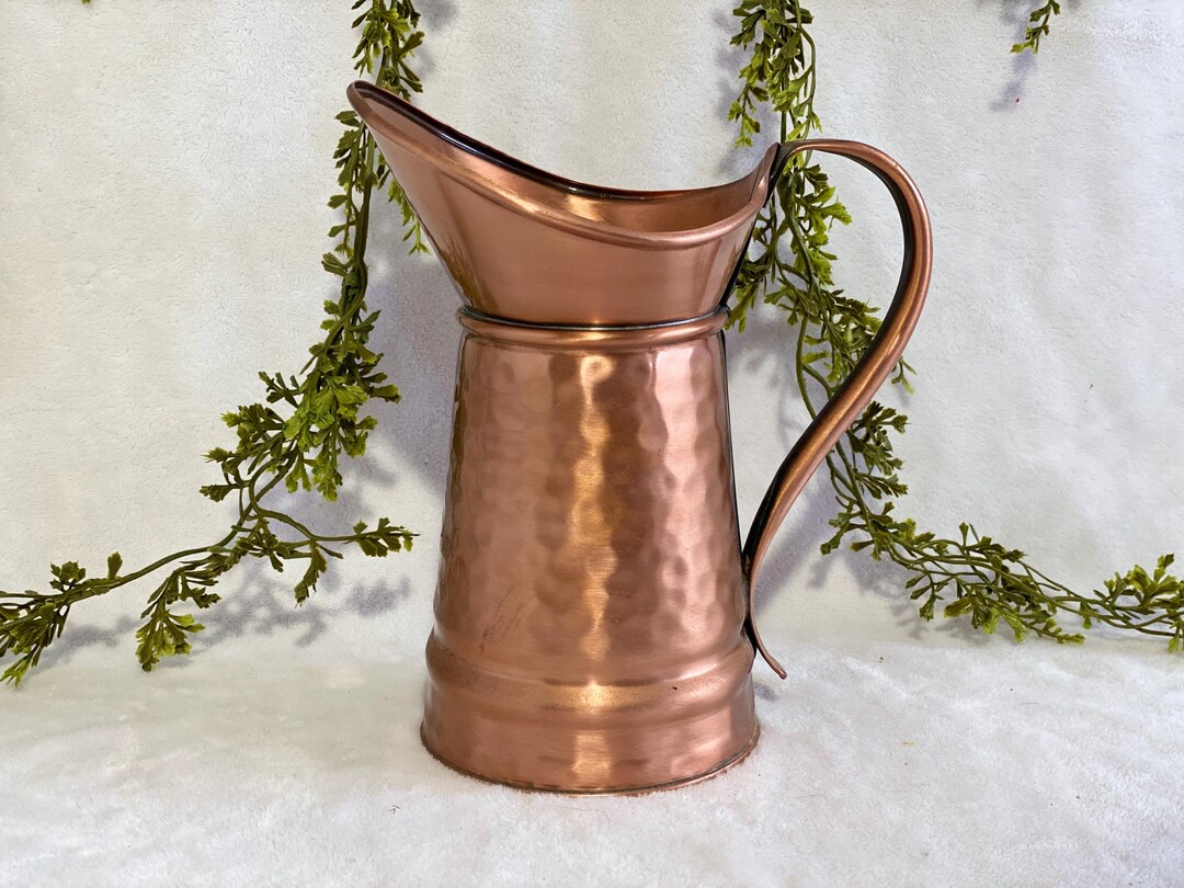 Vintage Hammered Copper Pitcher Gregorian Vintage Home Decor Copper ...