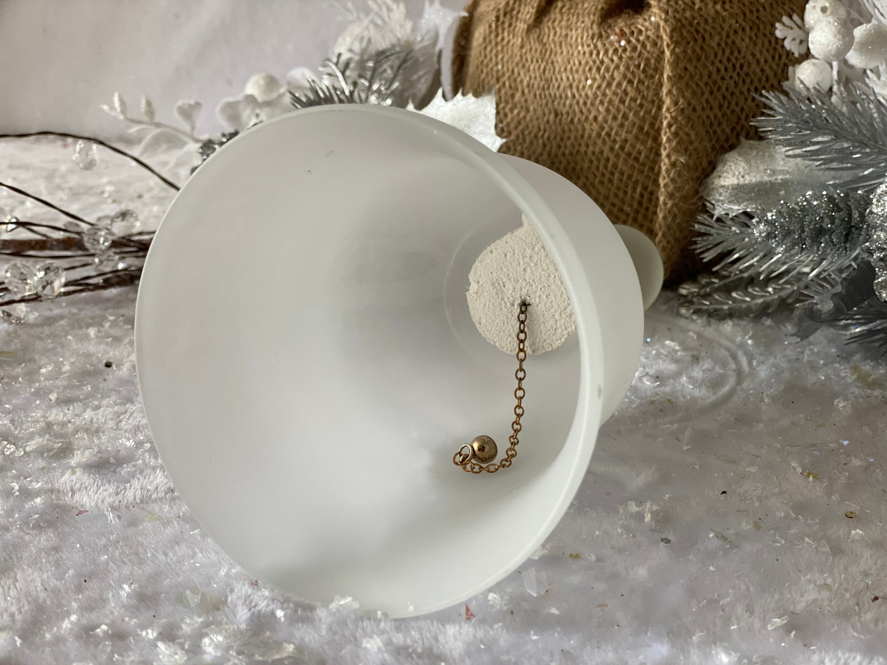 Vintage Frosted Glass Bell With Metal Clapper Vintage Home Decor Glass ...