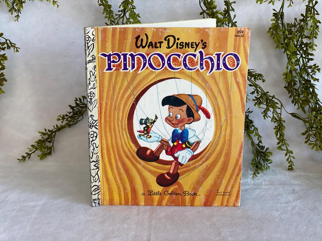 1981 Vintage Little Golden Book Walt Disney's Pinocchio Illustrated ...