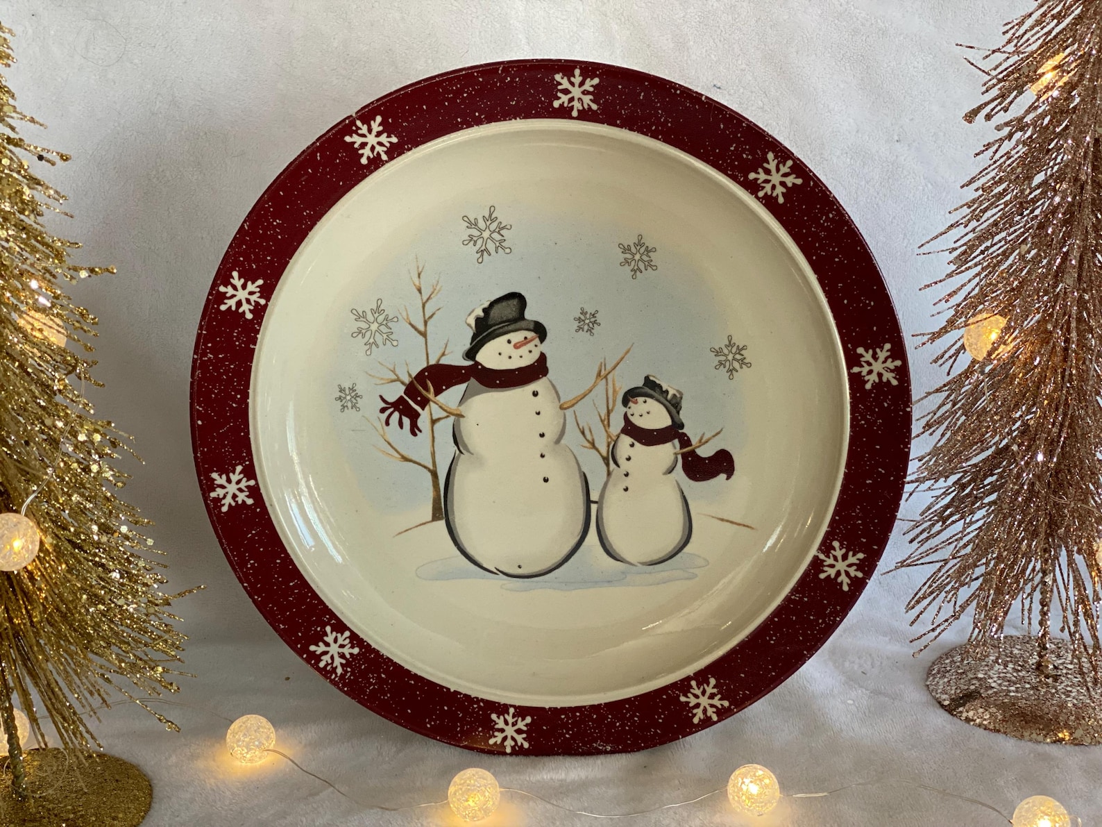 Vintage Snowman Dinner Plate 10 Royal Season Stoneware Christmas Table ...