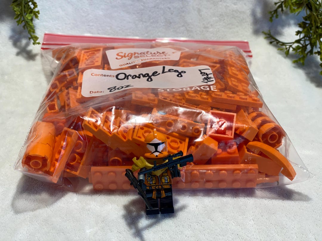 Orange Legos 1/2 Lb Assorted Lego Bricks 8oz Lego Pieces Building Block ...