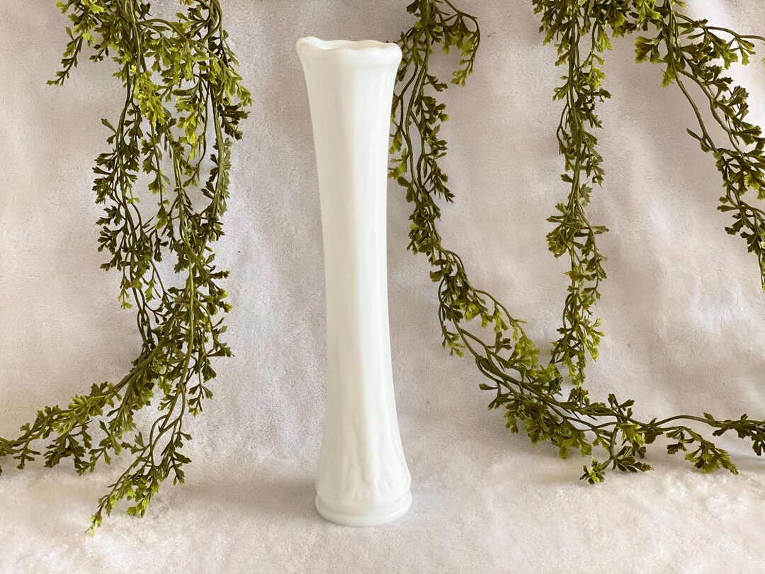 Vintage Milk Glass Bud Vase Westmoreland Paneled Grape Pattern Vintage ...