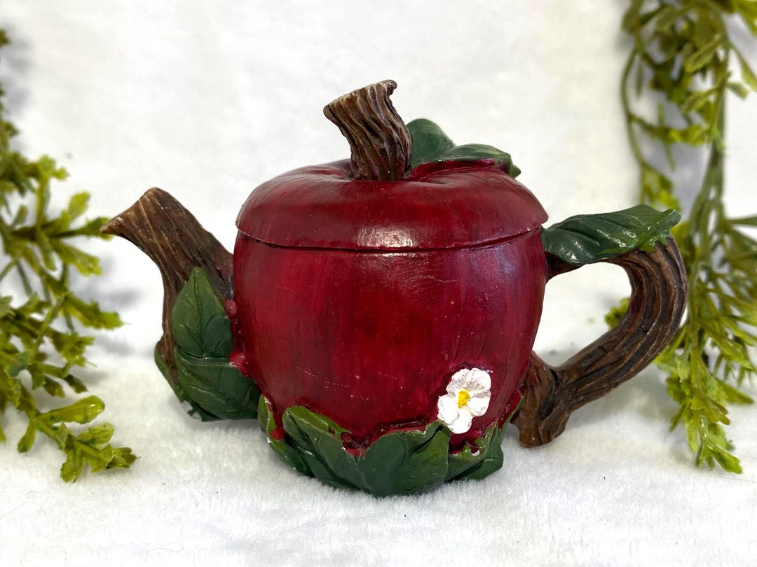 Vintage Miniature Teapot Apple Teapot Figurine Tiny Teapot Cute ...