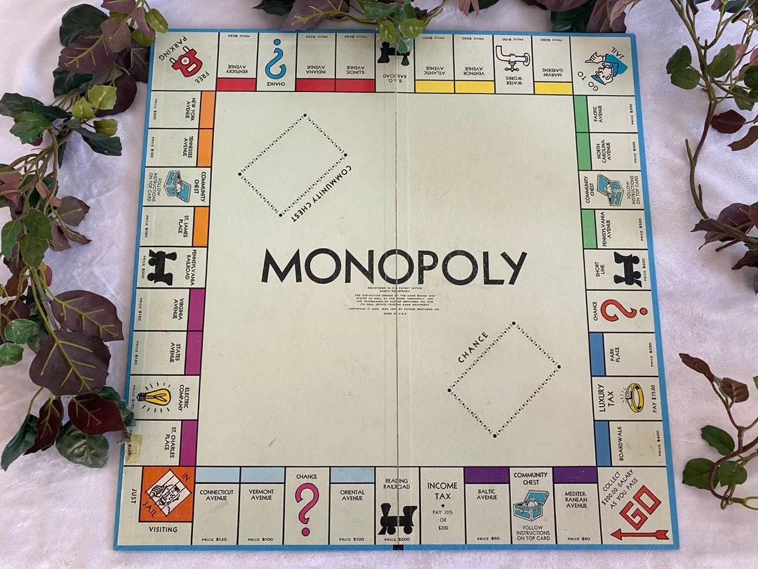Vintage 1965 Monopoly Game Board Vintage Game Board Old Board Games ...